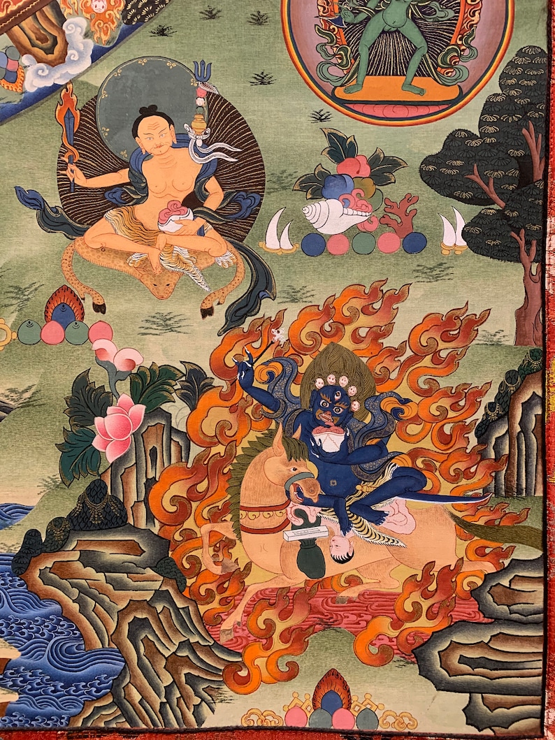 Large YOGINI DAKINI MANDALA Thangka Masterpiece Newari Buddhist Yogini Mandala Original Hand ...