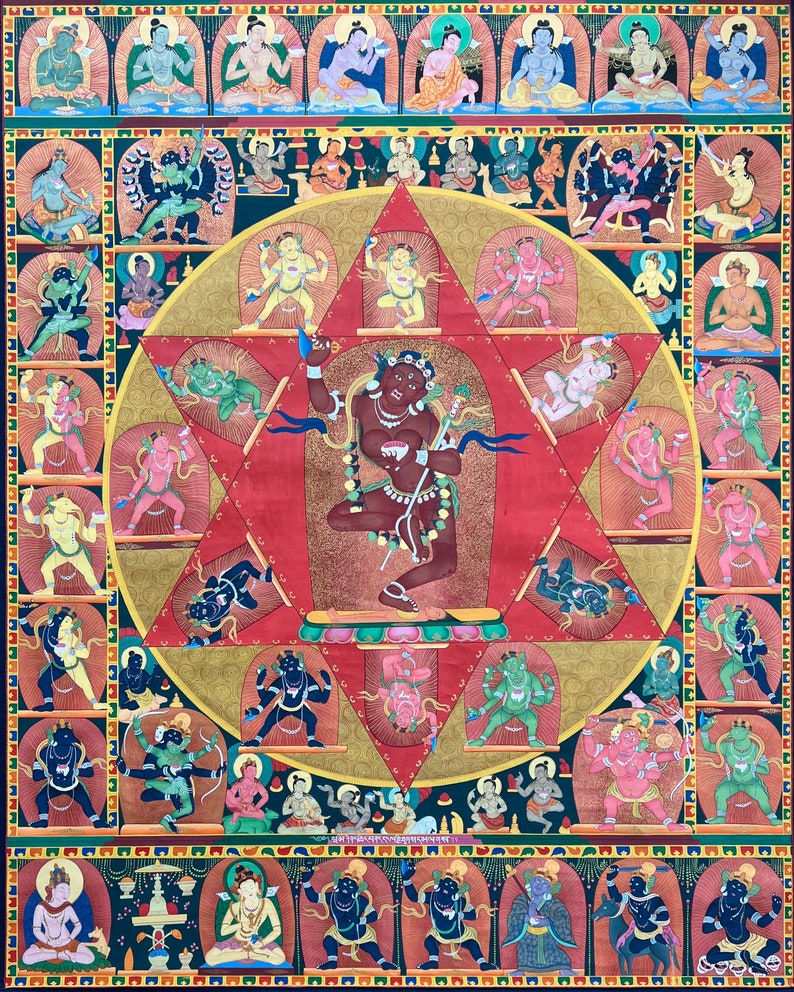 Vajrayogini Mandala Thangka, Large Goddess Vajravarahi Dorje Pagmo ...