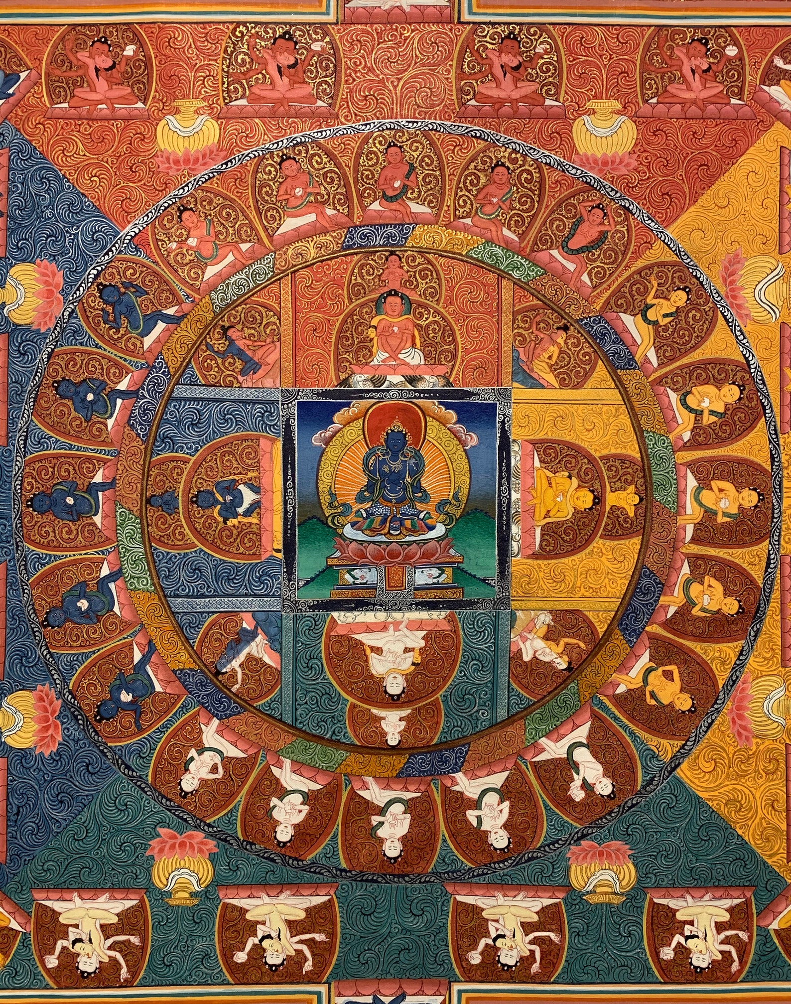 Large Vajradhara Mandala Thangka Newari Vajradhara Mandala Tibetan ...