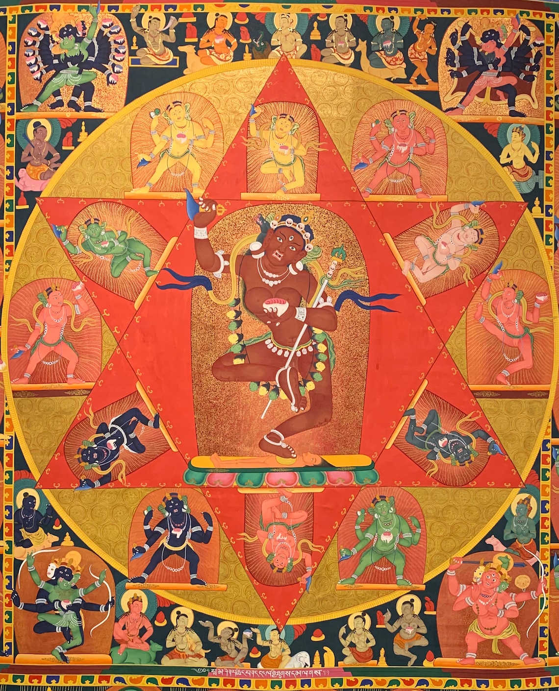 Large Vajravarahi Thangka in Brocade Vajrayogini Mandala - Etsy Hong Kong