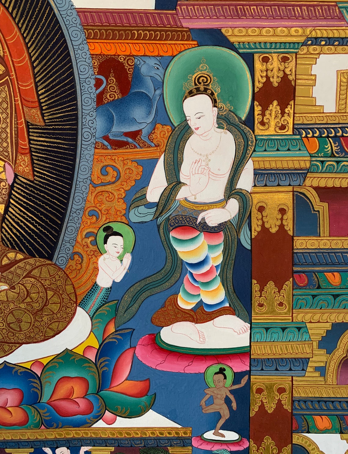 Large Life of Buddha Newari Thangka Original Hand Painted - Etsy