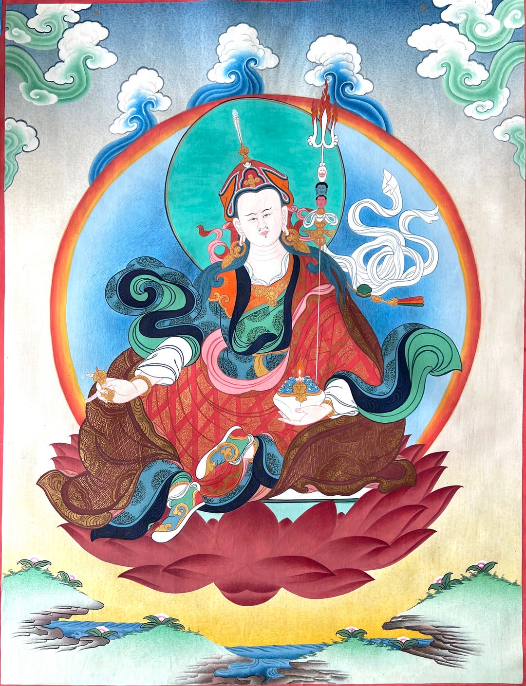 Padmasambhava Thangka| Guru Rinpoche Thangka| Original Hand Painted in ...
