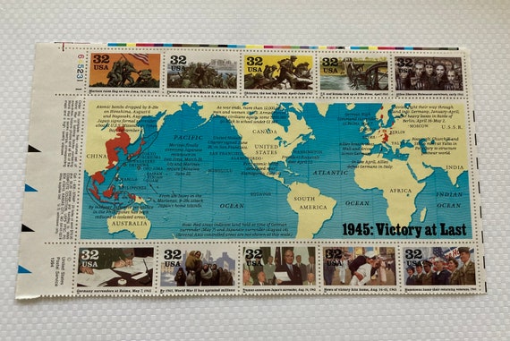 1995 WWII Postage Stamp Panes - Etsy