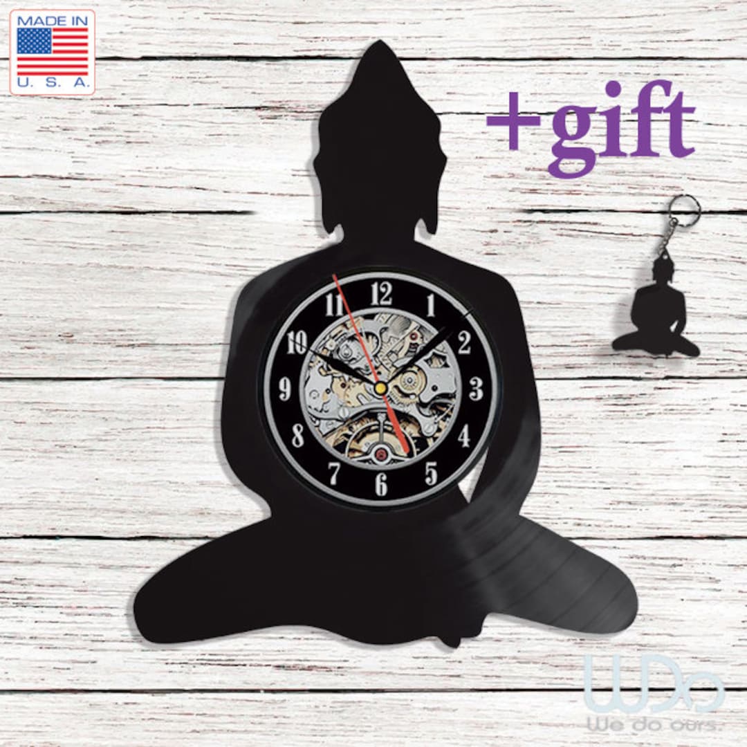 Buddha Vinyl Record Wall Clock 12" With Keychain Gift - Etsy
