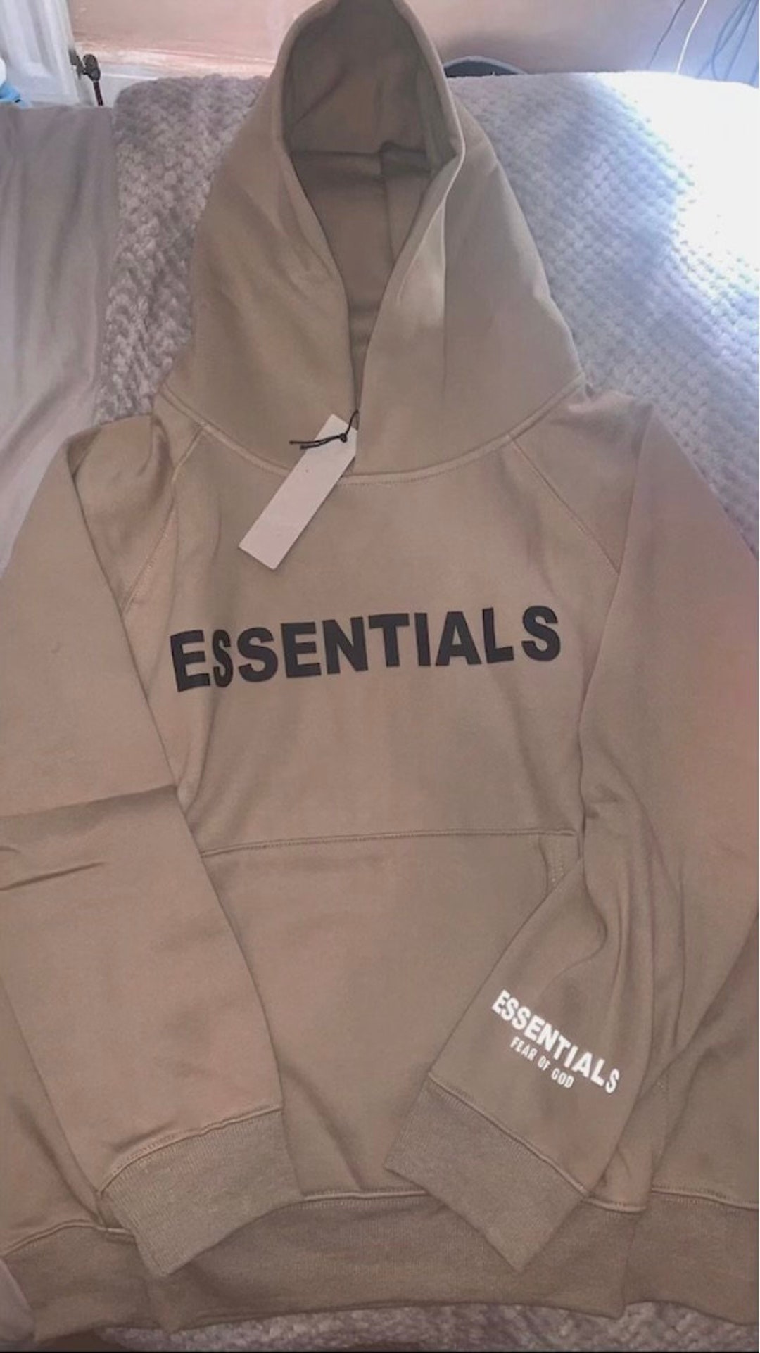 Essentials Hoodie Beige/cream Small - Etsy