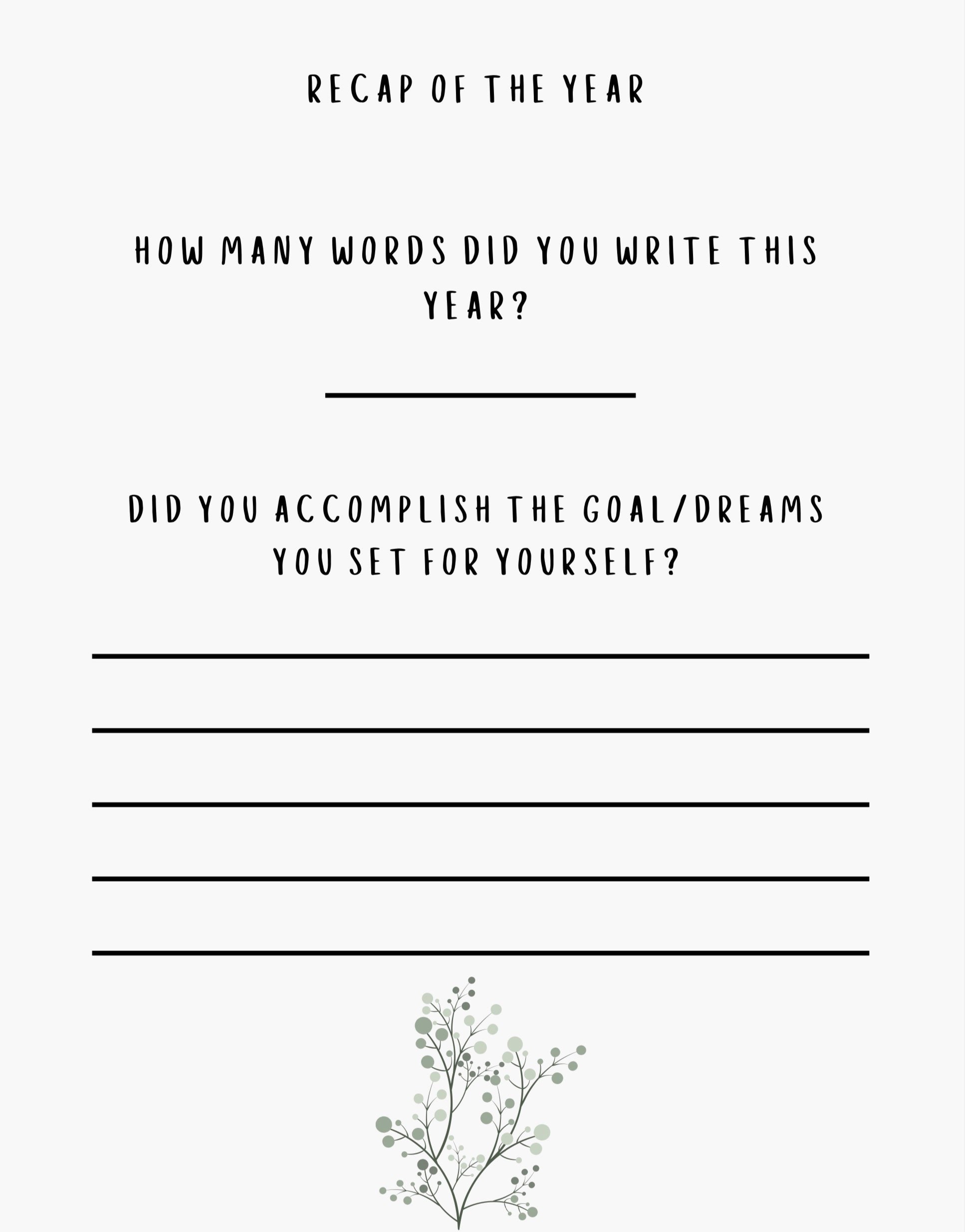 Reach Your Writing Goals in Style: Beautiful Floral Yearly Word Count ...
