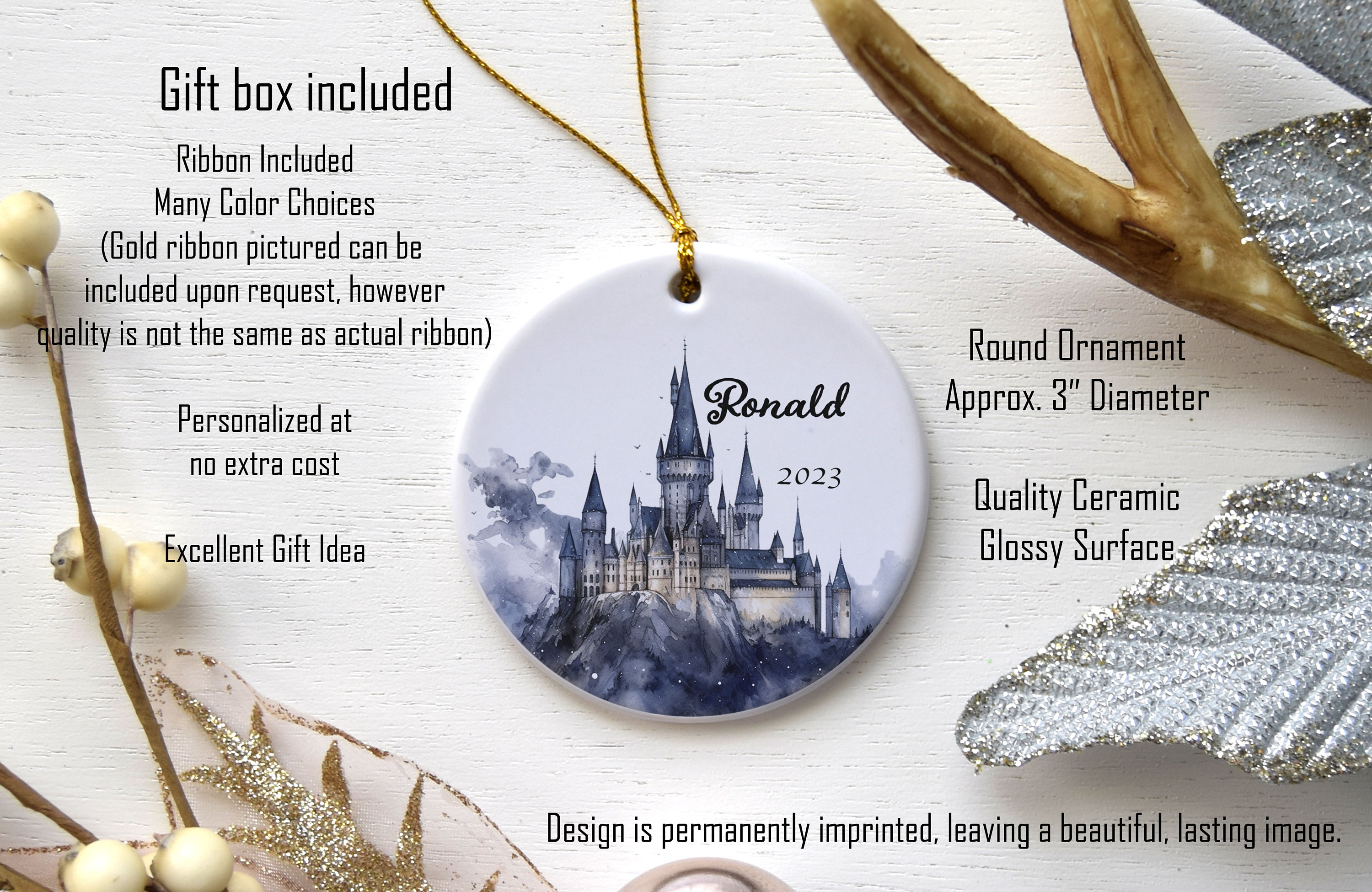 Magical Castle Christmas Ornament/wizard Fan Gift/wizardry Castle ...