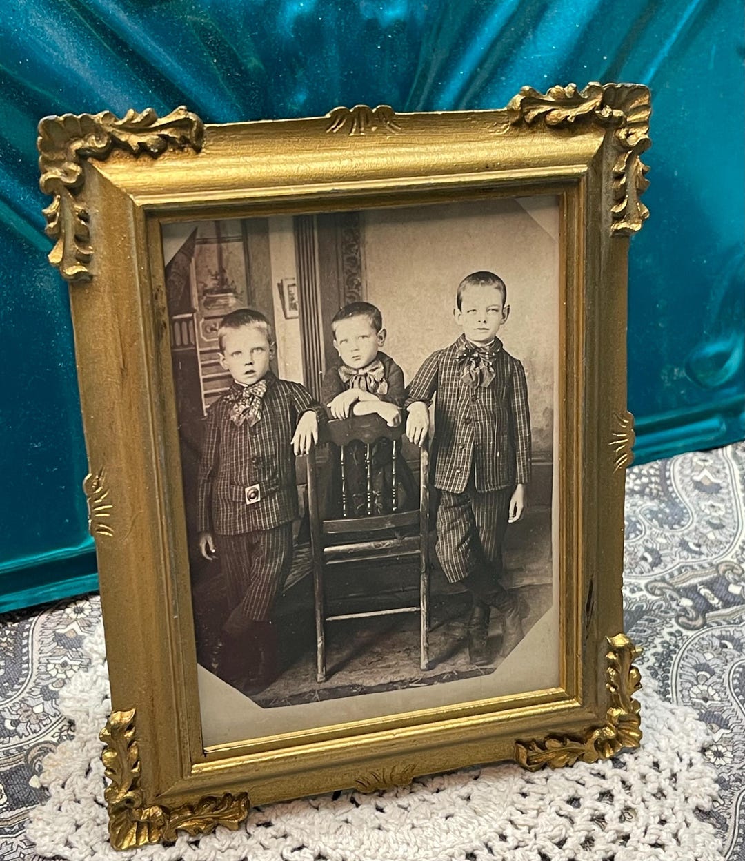Antique Victorian Photo Card in Ornate Vintage Italy Molded Plastic ...