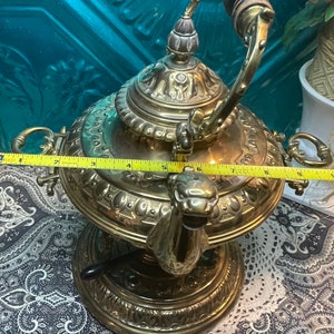 Vintage Ornate Brass Tilting Tipping Teapot With Stand and Burner ...