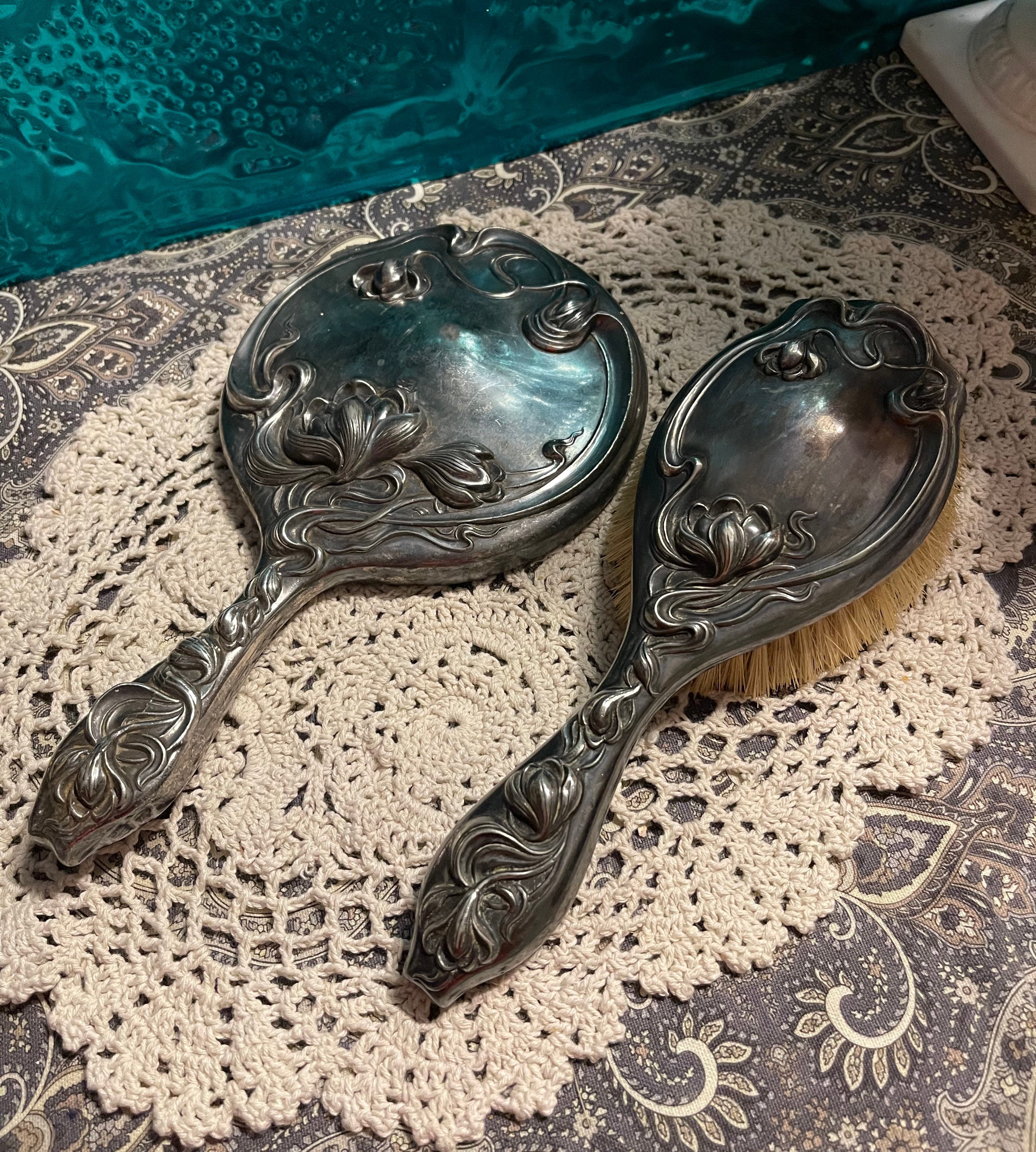 Vintage Silver Hand Mirror