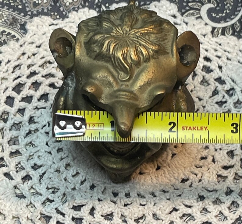 Antique Small Unique Goblin- Imp- Figural Brass Inkwell - No Insert ...