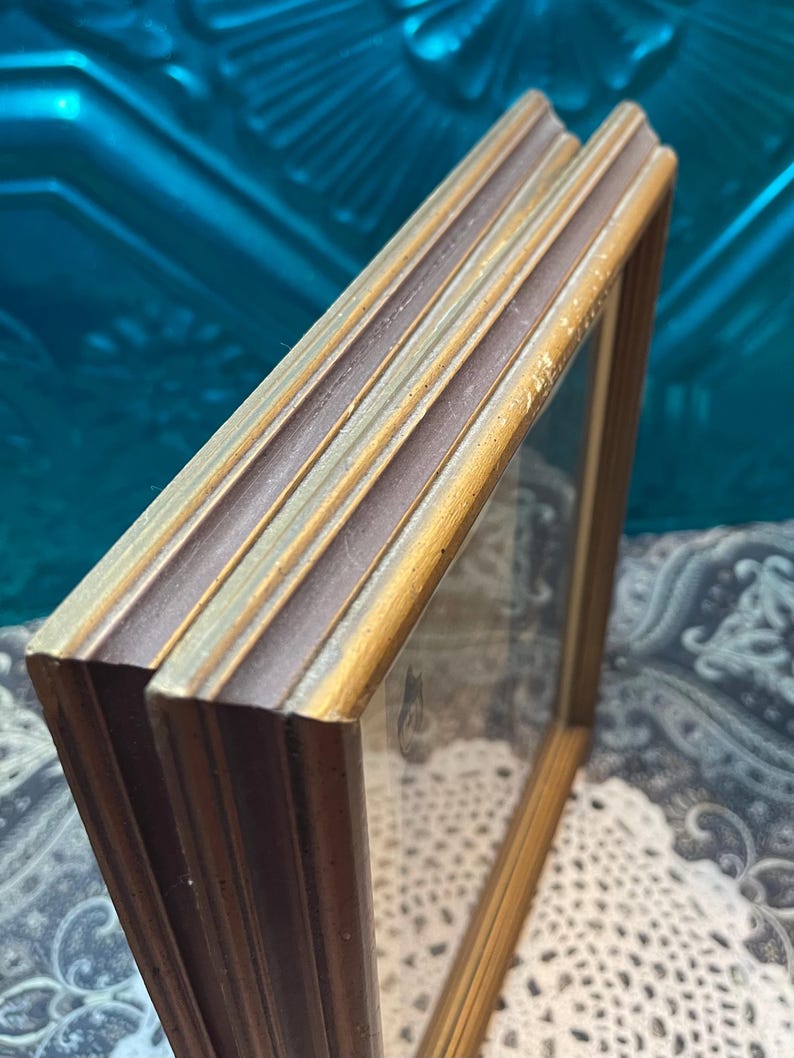 Vintage Aged Set of 2 Gilded Wood Frames With Reproduction Prints of ...