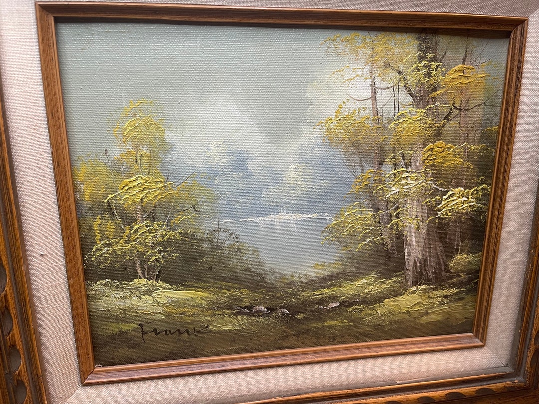 Vintage Wood Framed Landscape Painting - Aged - Etsy