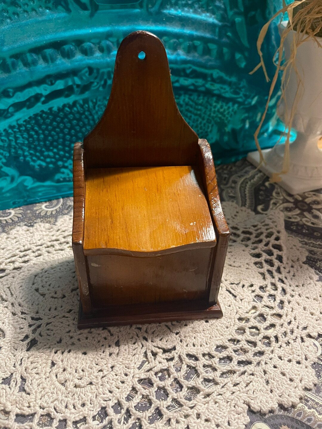 Vintage Small Rustic Wood Wall Mount Match Box Container Aged - Etsy