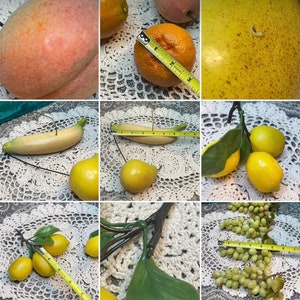 Vintage Rubber- Plastic Faux Fruit Decor 11 Pieces- Grapes- Banana ...