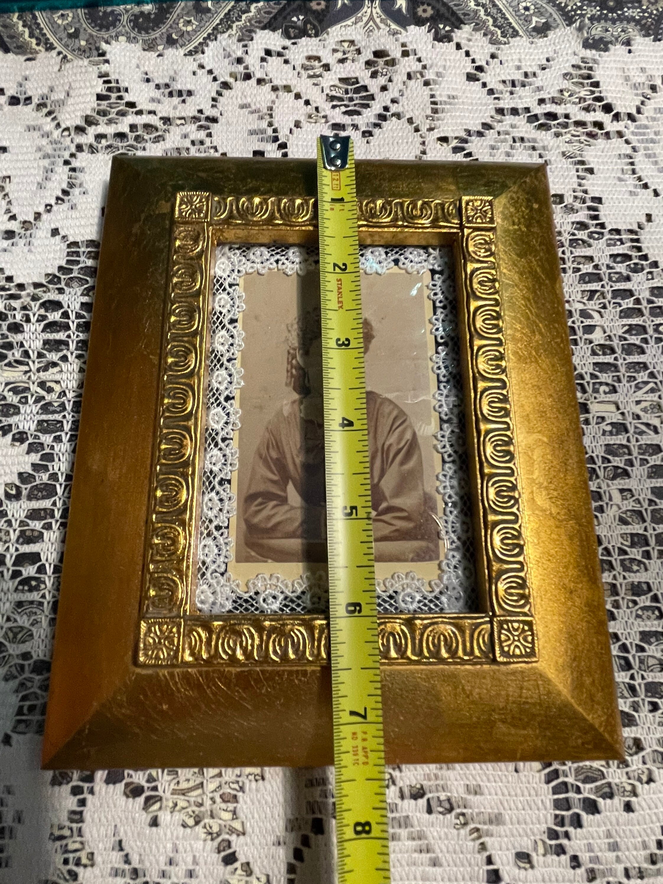 Antique Victorian Photo Card in Vintage Gold Plastic Frame | Etsy