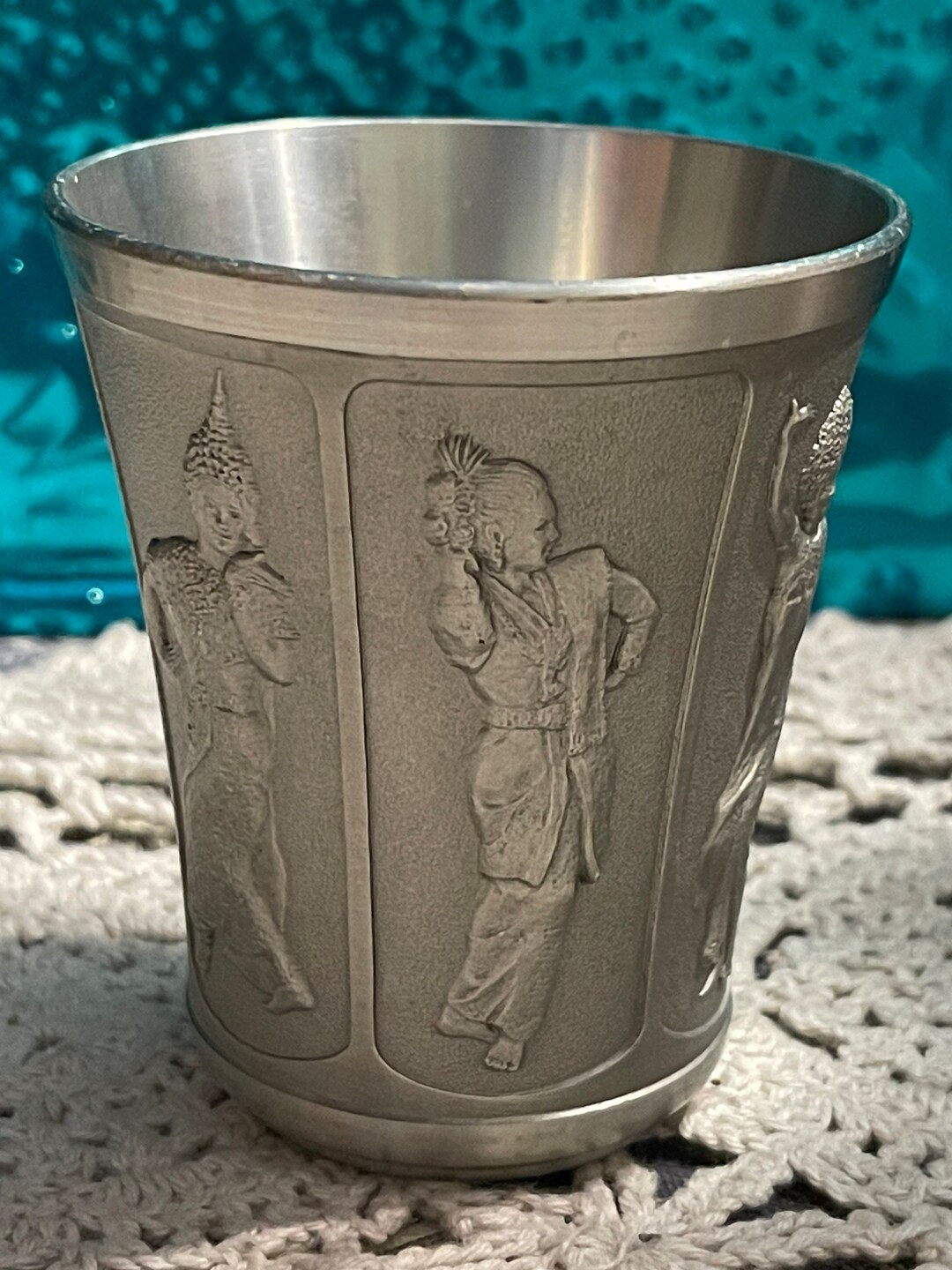 Vintage Small Pewter Cup - Asian Goddesses- Souvenir Cup - Etsy