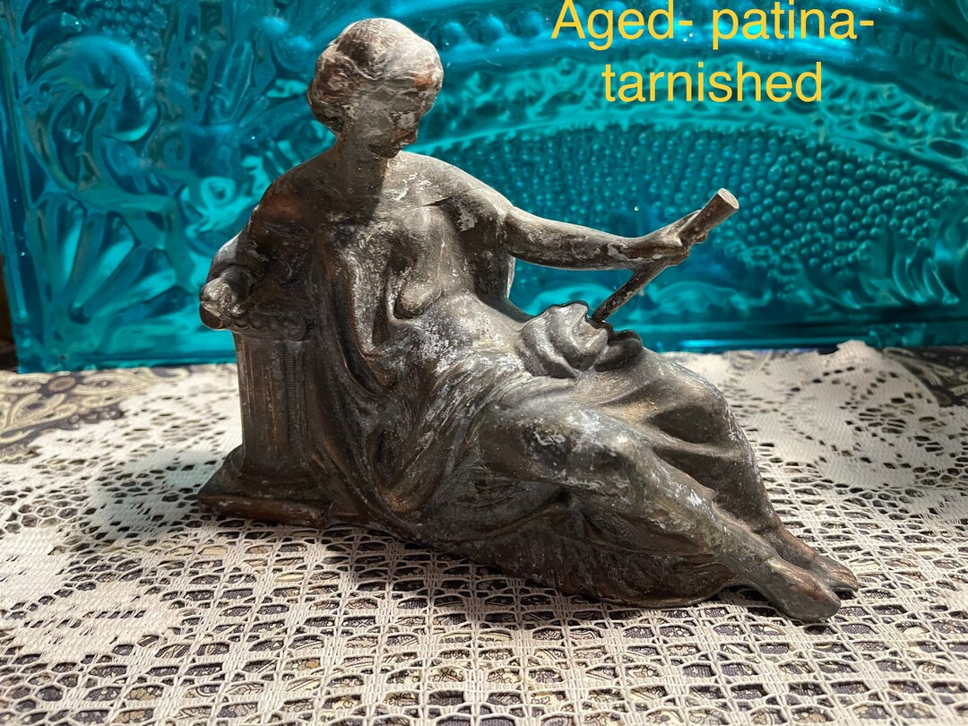 Antique Metal Goddess Statue - Clock Topper- Possible Bronze or Spelter ...