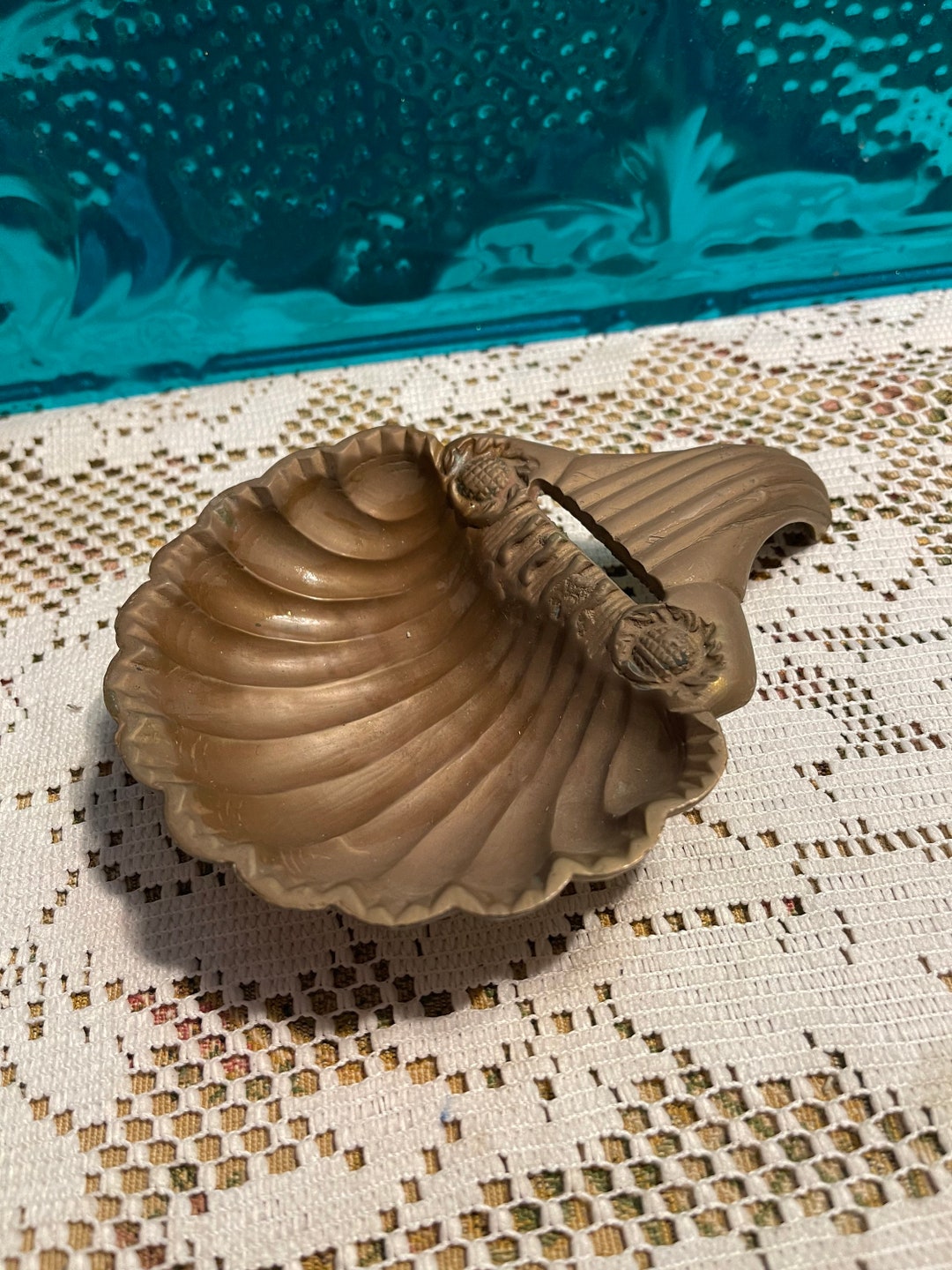 Vintage Unusual Brass Clam Shell Dish- Trinket Dish - Etsy
