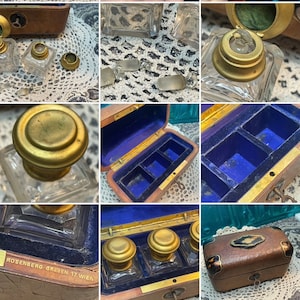 Antique Ornate Victorian Travel Perfume Bottle Box- Scent Bottles ...