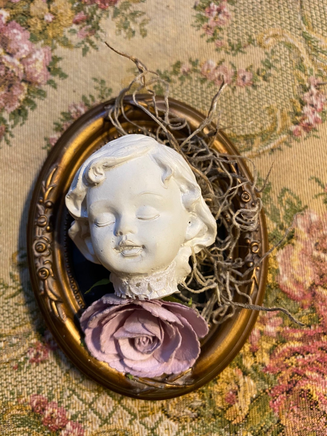 Repurposed Victorian Style Frame With Ceramic Statue Head and - Etsy