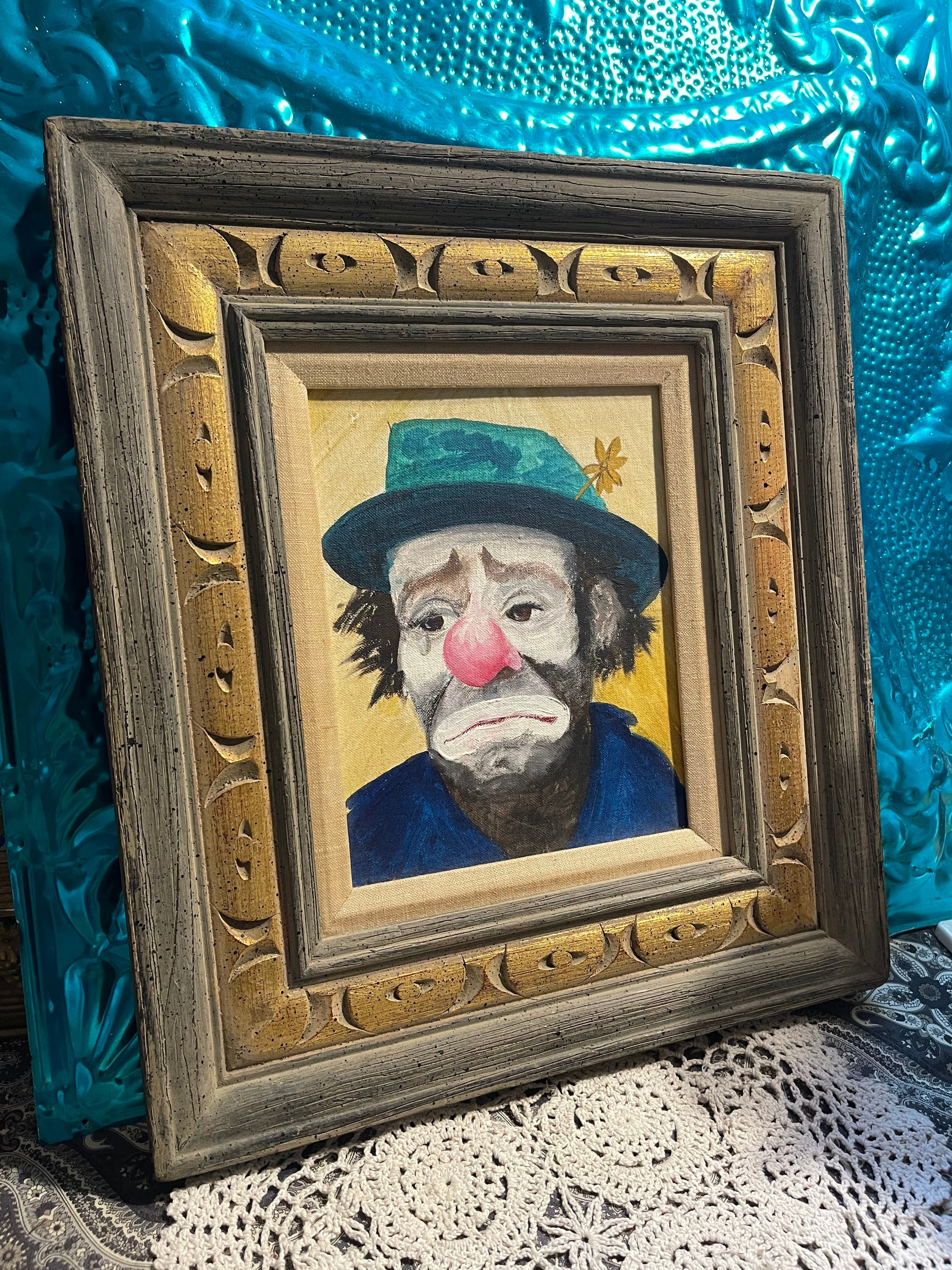 Sad Hobo Clown Painting