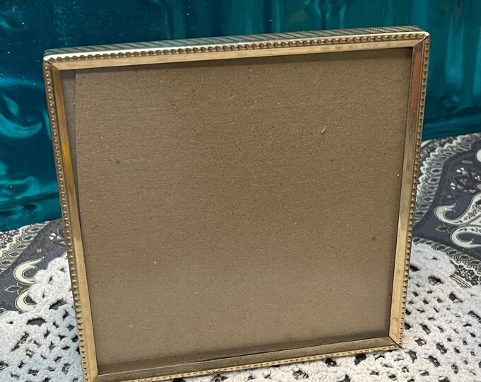 Vintage Small Square Gold Tone Metal Photo Frame - Slide In - Etsy