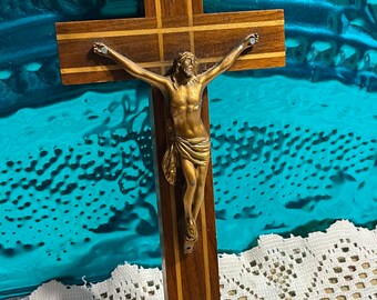 Wood Inlay Crucifix | Etsy