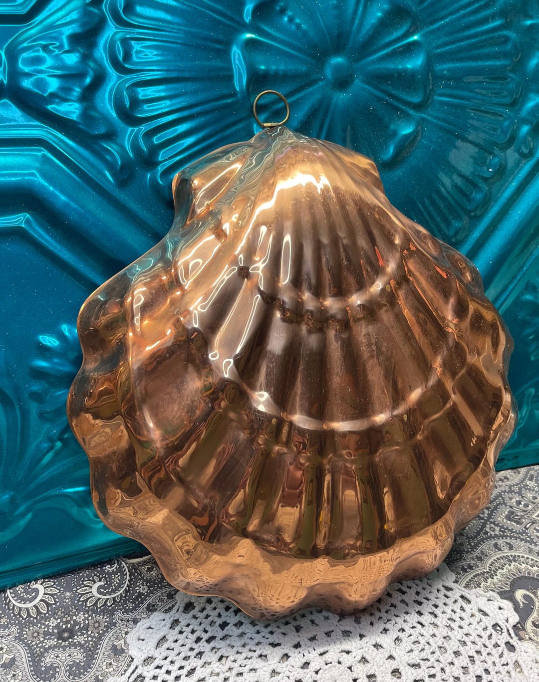 Vintage Large Copper or Copper Plated Mold Shell - Seashell- Wall Decor ...
