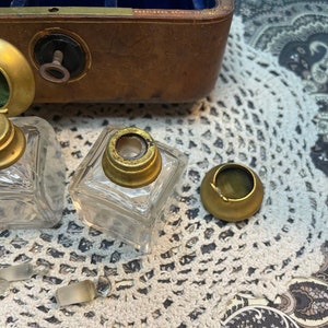 Antique Ornate Victorian Travel Perfume Bottle Box- Scent Bottles ...