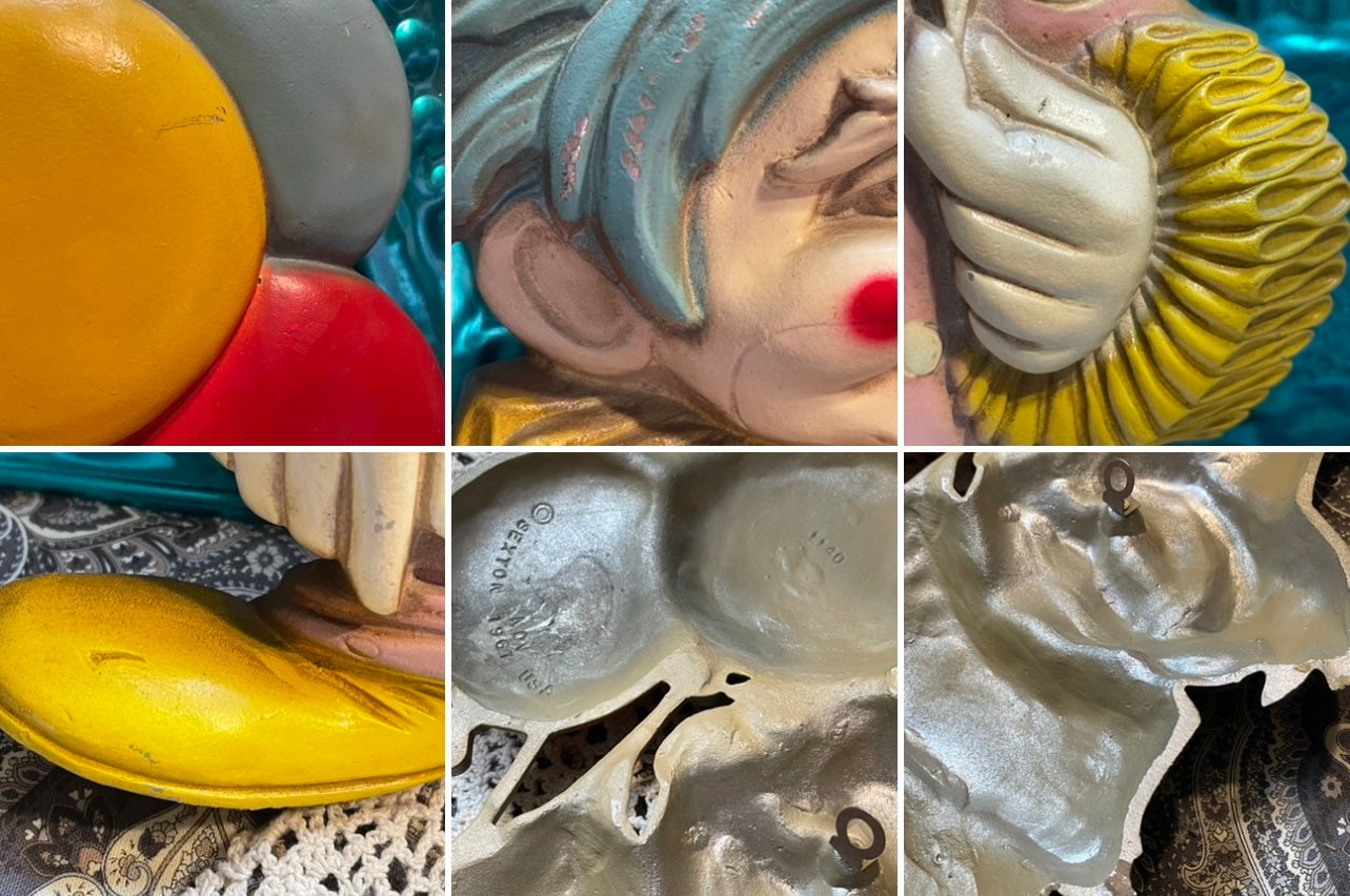 Vintage Large Heavy 1967 Metal Clown Wall Decor - Etsy