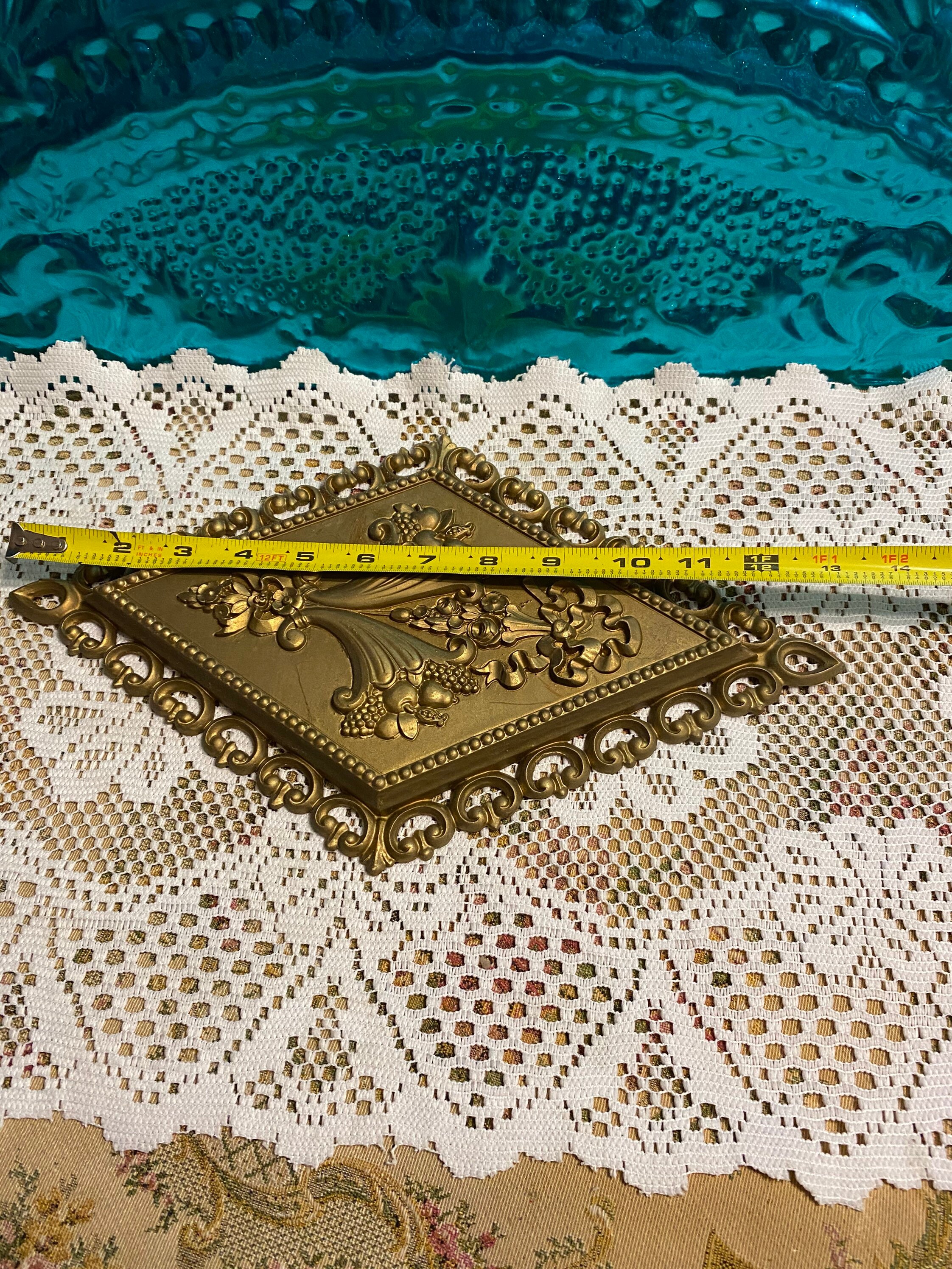 Vintage Gold Diamond Shaped Plastic Wall Plaques by Homco - Etsy UK