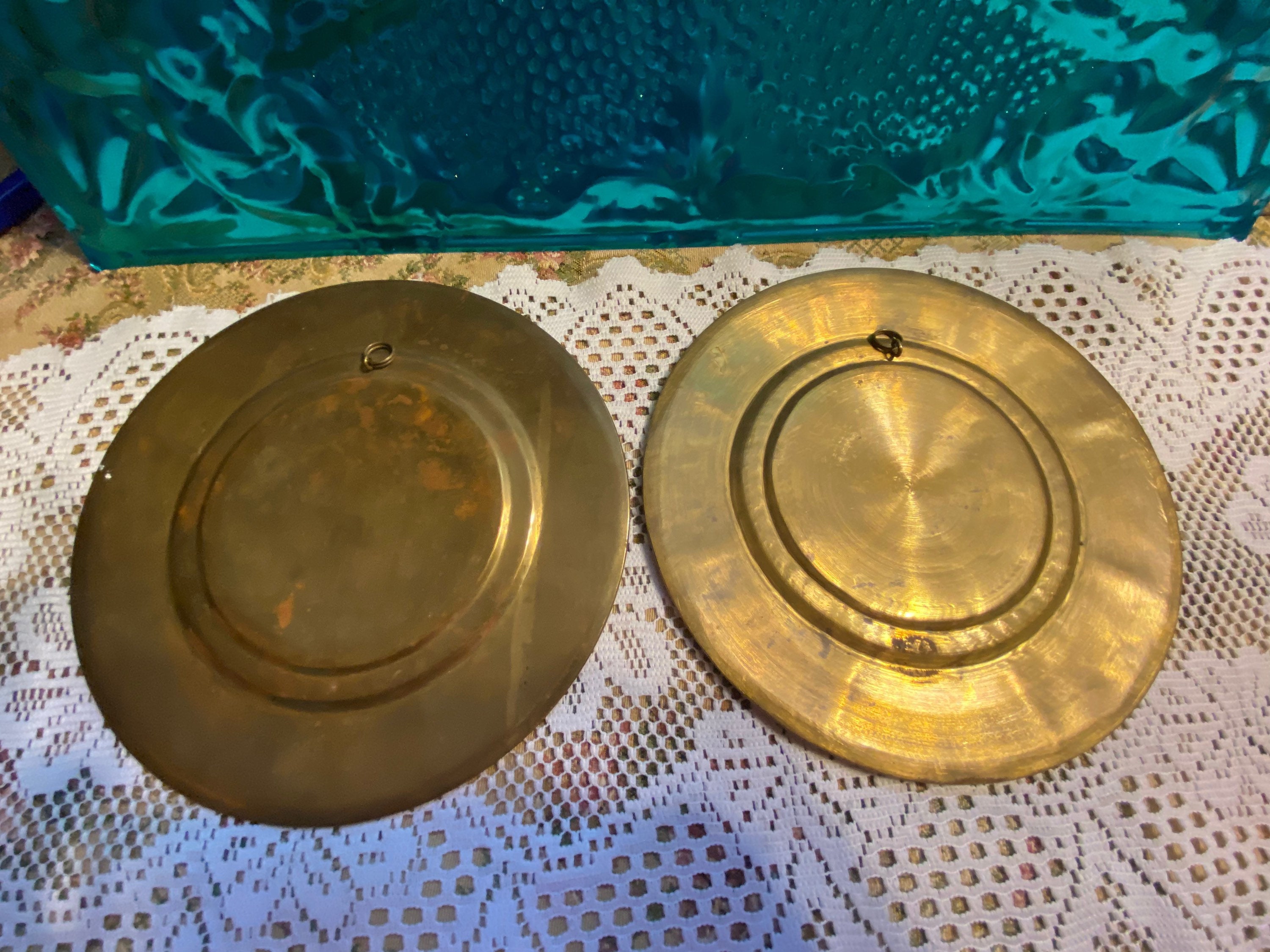 Vintage embossed brass plate Shiva Lakshmi Goddess with | Etsy