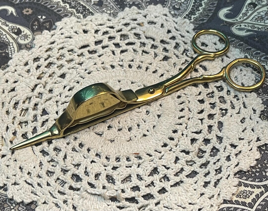 Vintage Brass Candle Wick Scissors- Candle Extinguisher Scissors - Etsy