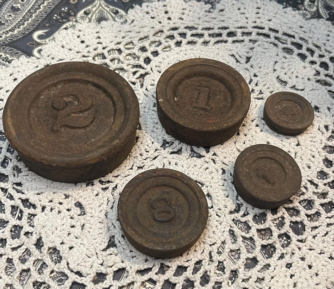 Antique Rusty Rustic Scale Stacking Weights Set of 5 - Etsy