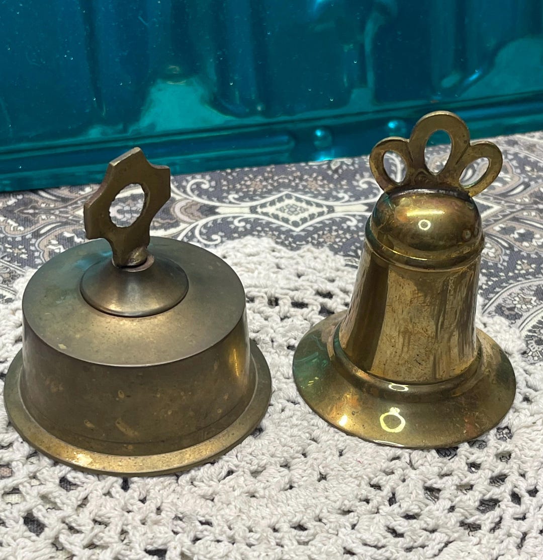Vintage Unique Brass Bells - Ceremonial Bells - Set of 2 Not Identical ...