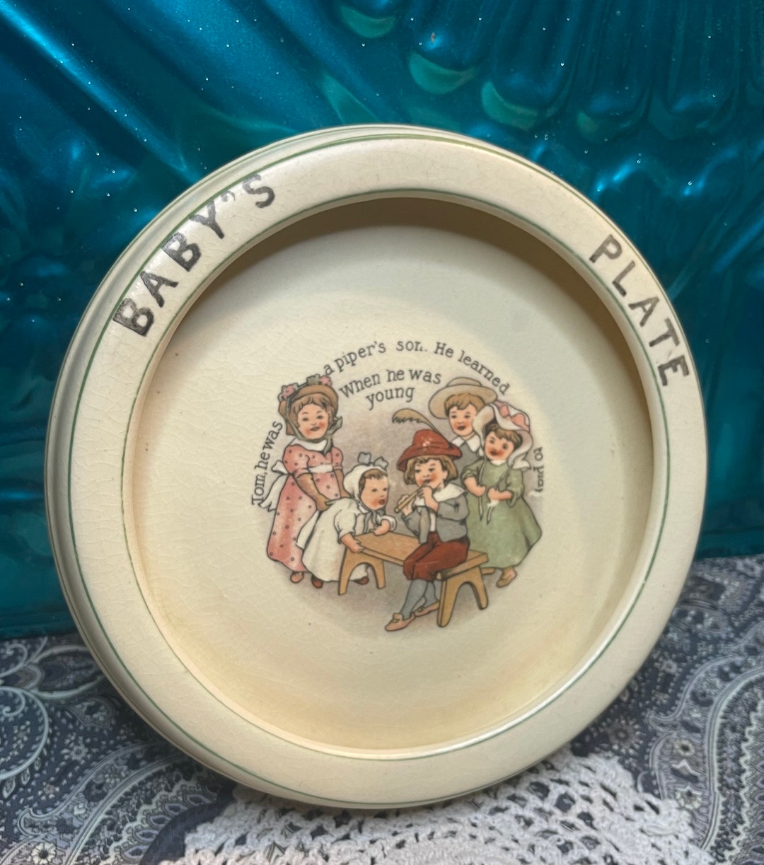 Antique 1920s Pottery Baby Plate Some Wear to the Paint - Etsy