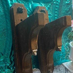 Antique or Vintage Wood Shelf Brackets Rustic Gothic Style Set of 2 - Etsy