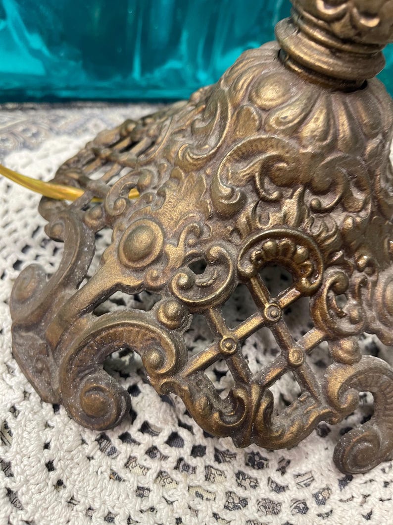 Antique Tall Heavy 6.11 Lbs Ornate Cast Brass or Brass Tone Metal ...