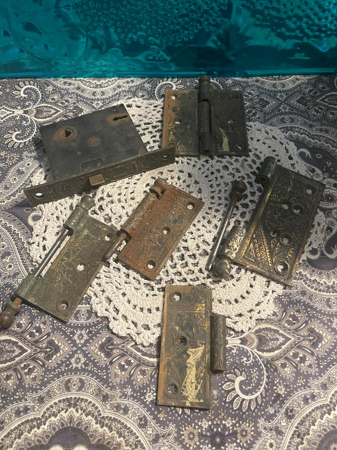 Antique Door Hinge Door Latch Parts Architectural Salvage aged Rusted ...