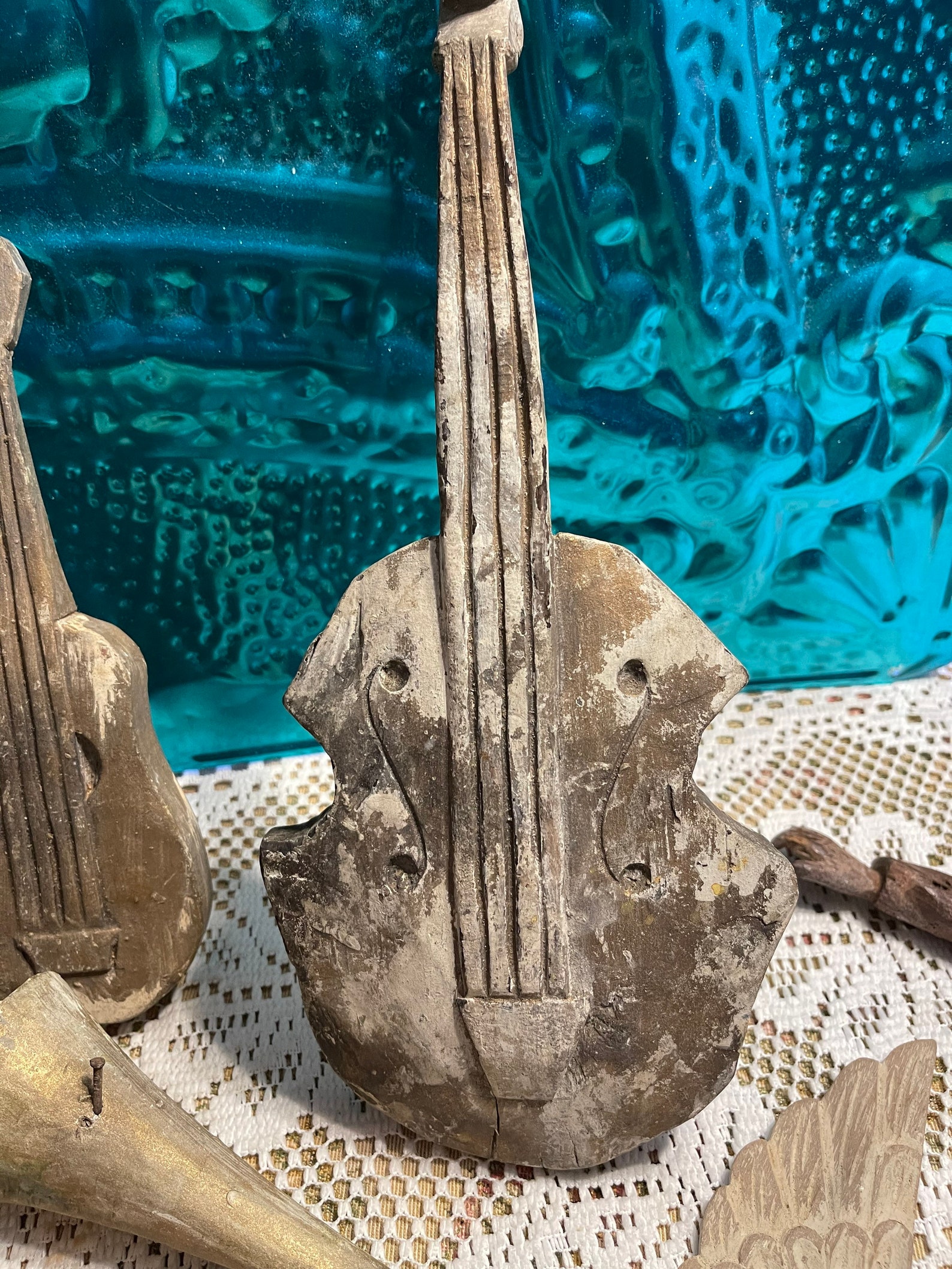 Antique Wood Carvings Music Instruments Wings Arm Decor - Etsy