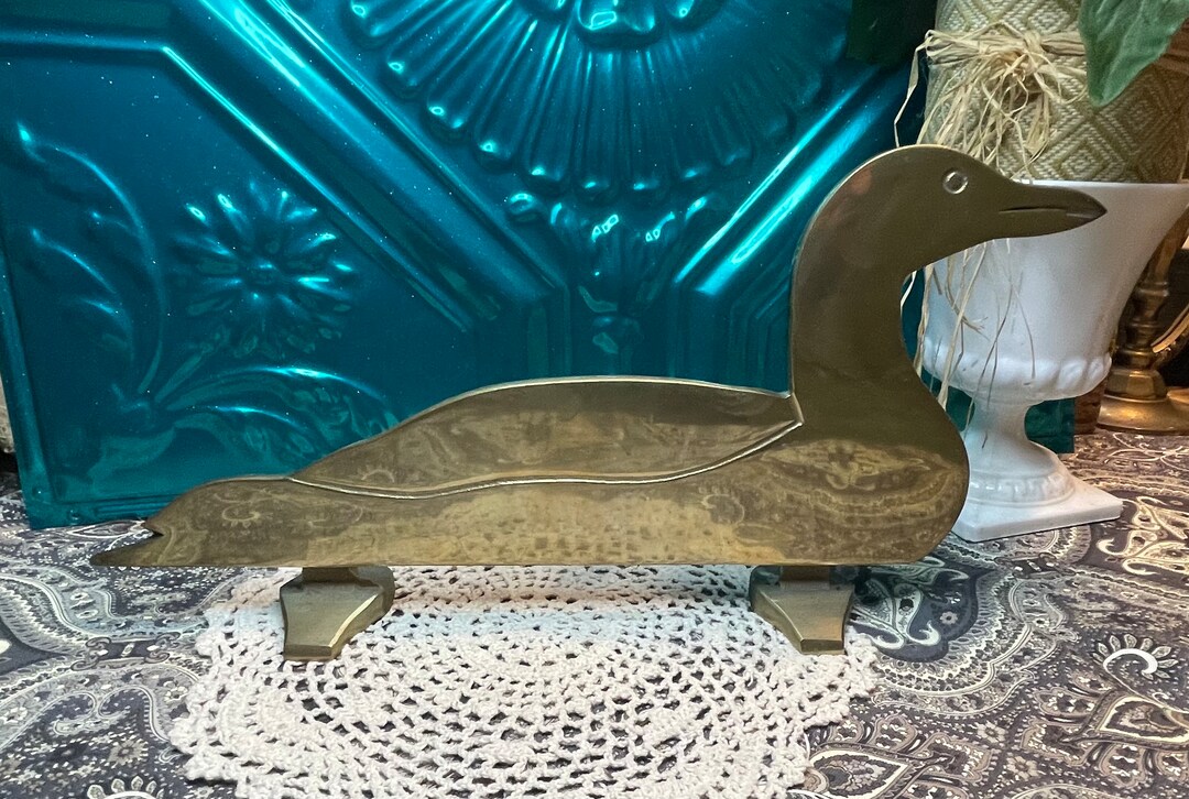 Vintage Large Heavy Brass Duck Door Stopper - Aged - Etsy