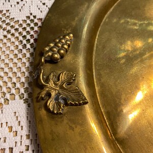 Vintage Large Brass Tray - Grape Design- Aged - Dented - Etsy