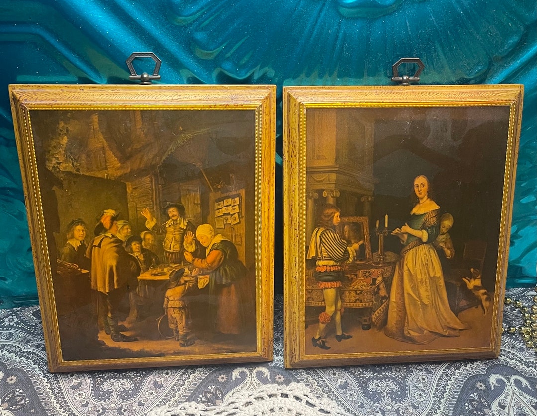 Vintage Italy Baroque or Victorian Style Wall Plaques- Set of 2 - Etsy