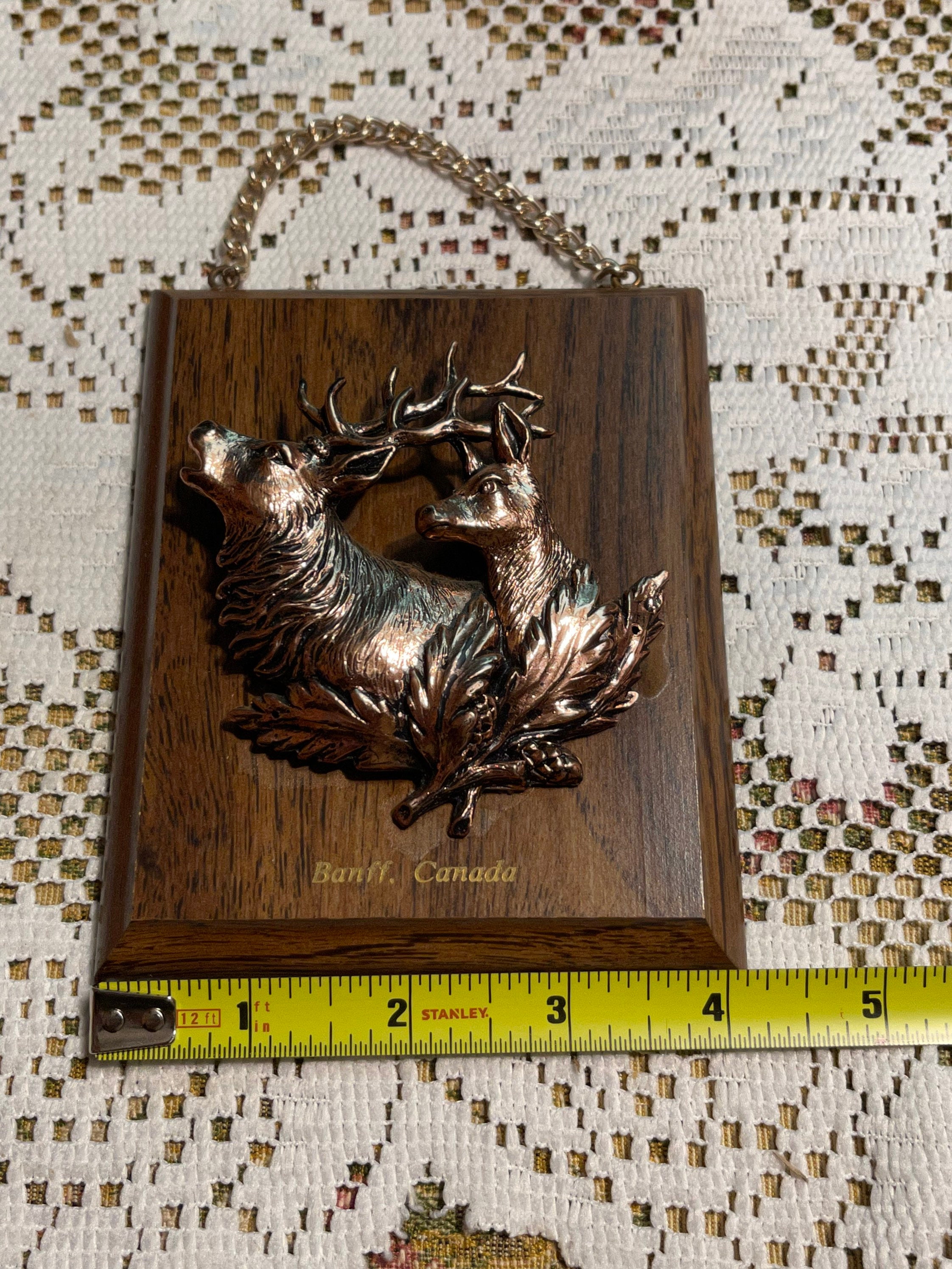 Vintage Small Wall Plaque With 3D Metal Looking Plastic Elk - Etsy