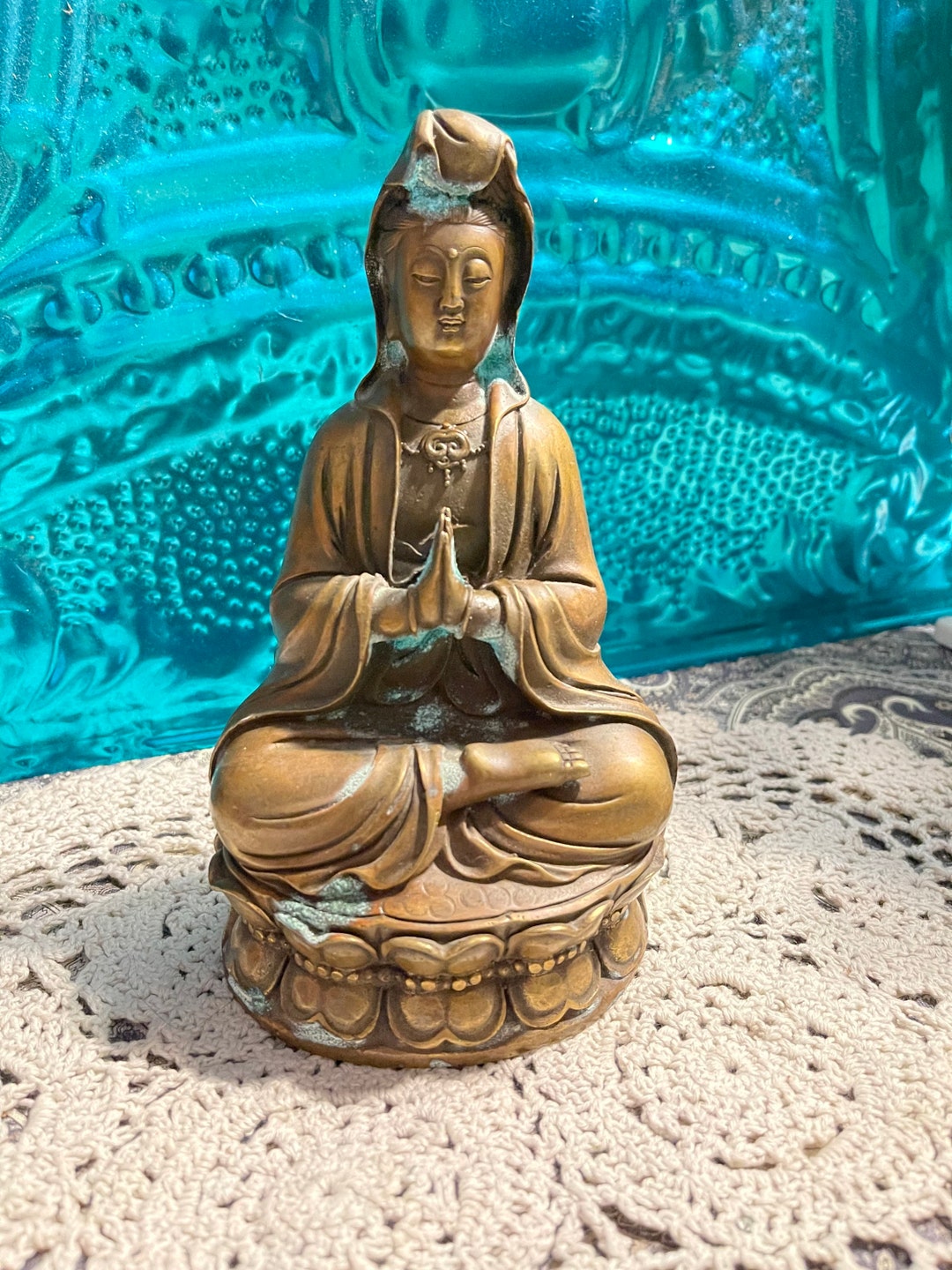 Antique or Vintage Copper or Copper Tone Guanyin - Goddess- Buddha- Aged - Tarnish- Verdigris - Etsy