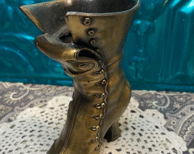 Vintage Small Victorian Style Brass Boot Vase With Unique Ornate ...