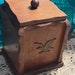 Vintage Small Rustic Slanted Wood Box - Metal Eagle Detail - Plastic ...