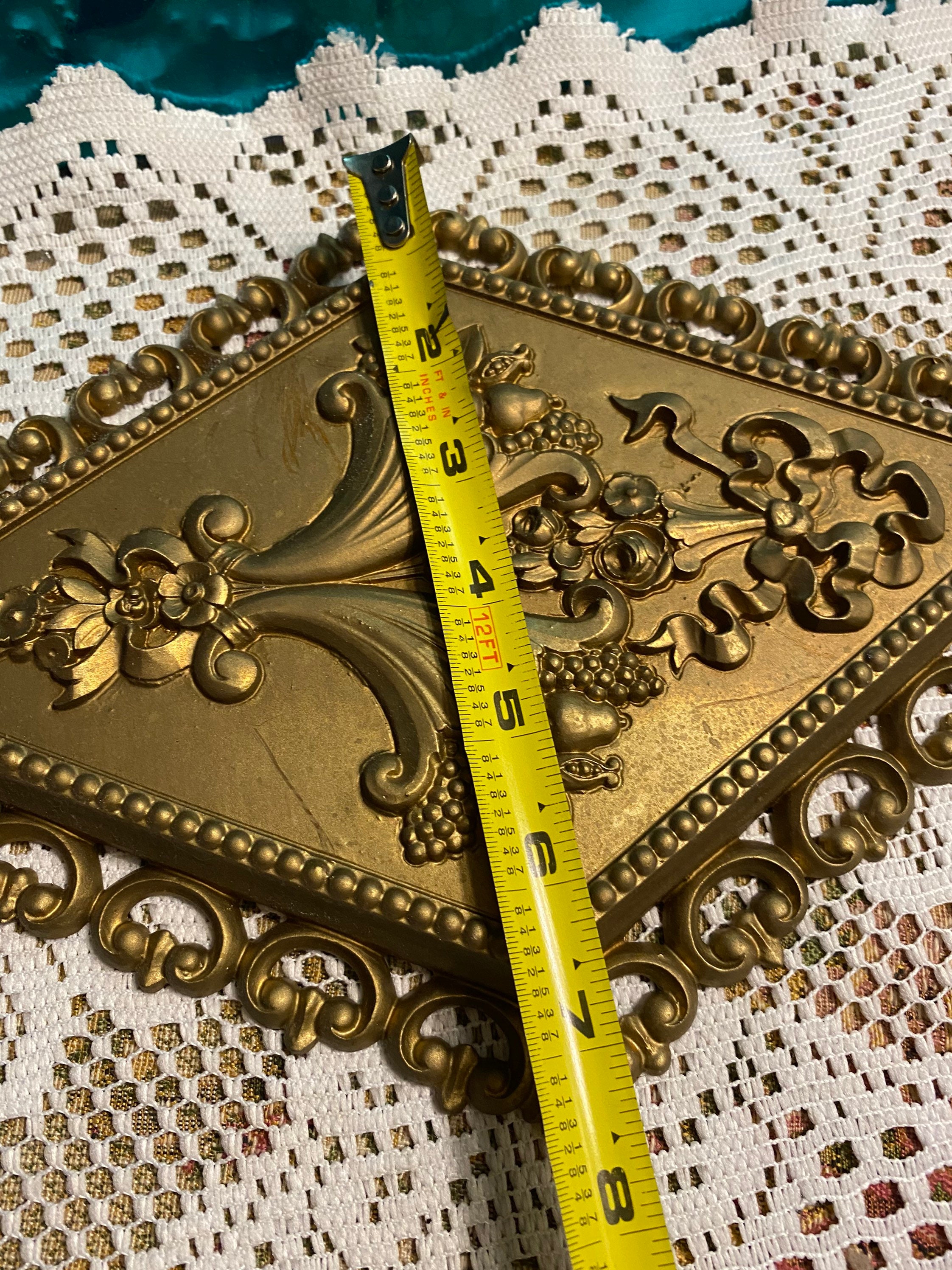 Vintage Gold Diamond Shaped Plastic Wall Plaques by Homco - Etsy UK