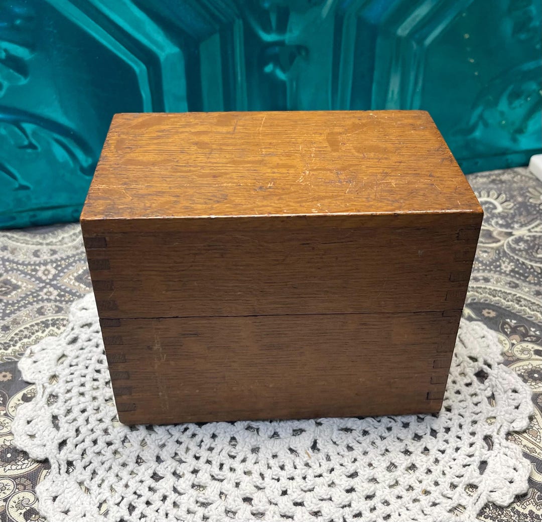 Antique or Vintage Hinged Wood File Card Box or Recipe Box - Aged - Etsy